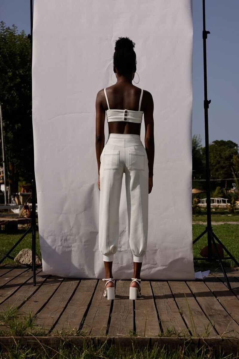 Cozy Twilight Beyaz Crop Top